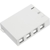 Leviton 41089-4WP Surface-Mount QuickPort Box, 4-Ports, White