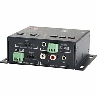 Hall AMP-4840 Audio Amplifier with Microphone Mixer and RS-232 Control, 40W