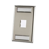 Ortronics 403STJ11 TracJack Stainless-Steel Faceplate, 1-Port, Single ...
