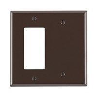 Leviton 80608 Wall Plate, 2-Gang Midway Size, Blank and Decorator ...