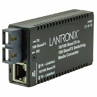 Lantronix M/E-PSW-FX-02-SA Mini 10/100BASE-TX to 100BASE-FX Switch, ST ...