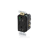 Leviton T5832-HGE High-Grade Combination Duplex Receptacle and USB ...