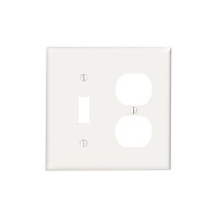 Leviton 88005 Wall Plate, Standard Size, 2 Gangs, 1 Toggle and 1 Duplex ...