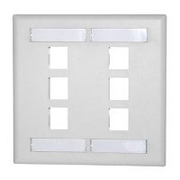 Signamax DKFL-6-WH 6-Port Double Gang Faceplate, White