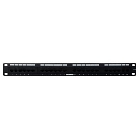 Wirepath WP-CAT6-PP-24 24-Port Rack Mount RJ45 CAT6 Patch Panel, Black