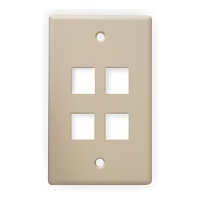 Wirepath PLATE-4-IV 4-Port Keystone Wall Plate, Ivory