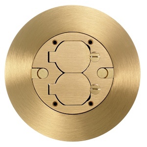 Hubbell SF39253A Combo Cover/Flange, Round-PFB1, Brass