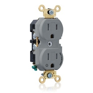 Leviton 5262-1PG Duplex Receptacle Outlet, 2-Pole, 3-Wire, Industrial ...