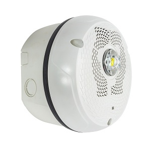 System Sensor SPSCWKLED-P Outdoor LED Speaker Strobe Ceiling, Plain, White