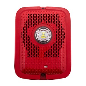 System Sensor SPSRKLED-P Outdoor LED Speaker Strobe Wall, Plain, Red
