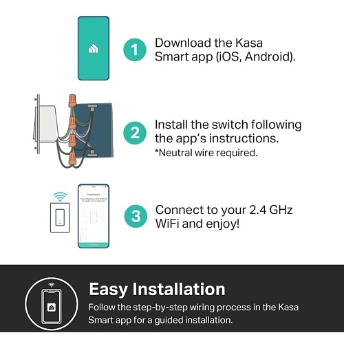TP-Link KS200 Smart Control Wi-fi Light Switch, Voice Control, 100-120V