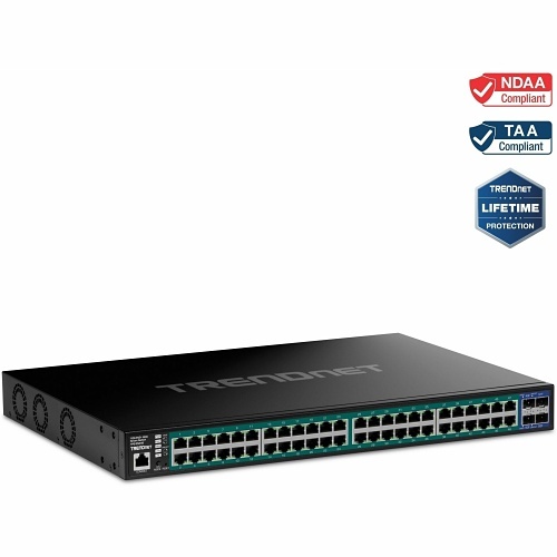 TRENDnet TPE-3524S 52-Port Gigabit Web Smart PoE+ Switch with 10Gb SFP+ ...