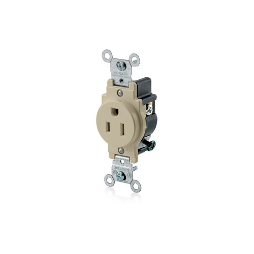 Leviton 5088-I Single Receptacle Outlet, Commercial Grade, Indented ...
