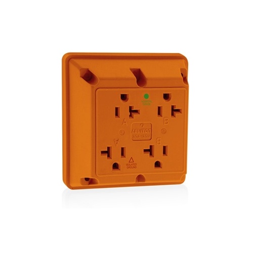 Leviton 21254-IG 4-in-1 Isolated Ground Quadruplex Receptacle Outlet ...