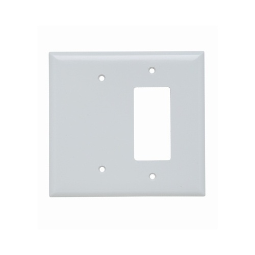 Pass & Seymour SPO1326-W Jumbo Plastic Plate 2-Gang Blank/Simplex, White