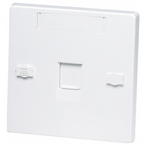 Hubbell BPS11A 1-Port Shuttered Beveled Plate, 86mm, White