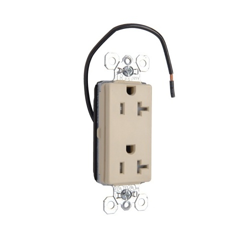 Pass & Seymour PTTR26362CDI TR Plug LD Decora 20A 125V, Ivory