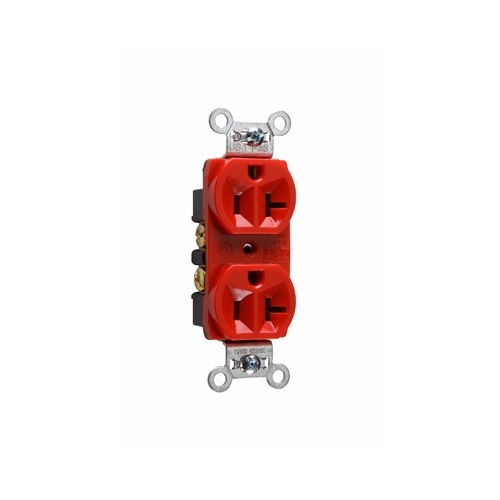 Pass & Seymour CRB5362-RED Outlet 20A 125V Construct Duplex Receptacle, Red