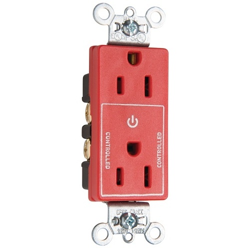 Pass & Seymour 26252-CHRED 15A Half Continuous Decora Receptacle