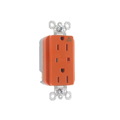 Pass & Seymour IG5262-OSP TVSS Receptacle 15A-125V, Alarm, Orange
