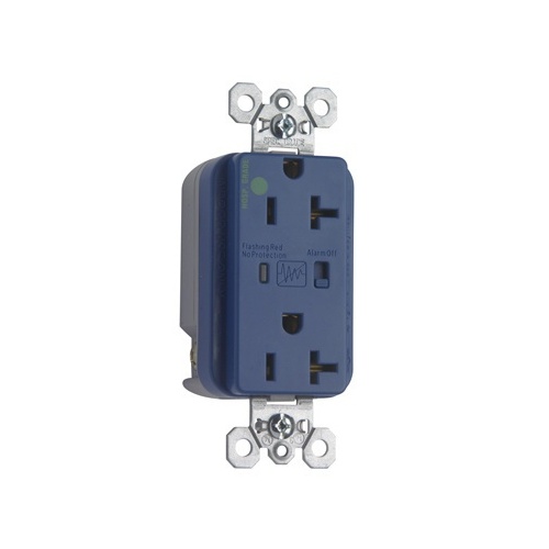 Pass & Seymour 8300-BLSP Hubbell Ground TVSS Receptacle 20A 125V, Blue