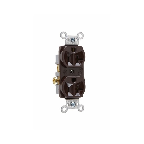Pass & Seymour CR20 Duplex Receptacle 20A 125V Side Wire, Brown