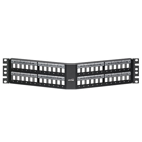 Leviton 49256-L48 48‑Port Angled QUICKPORT Patch Panel with Magnifying ...
