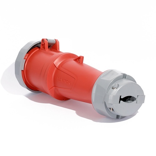 Leviton 560C7WLEV Pin and Sleeve Connector, 60A, Red