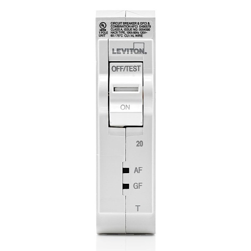 Leviton LB120-DFT 20A 1-Pole Thermal Magnetic AFCI / GFCI Branch ...