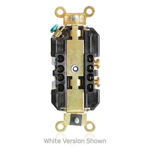 Leviton 5362-SGB TR Duplex Receptacle Back and Side Wired