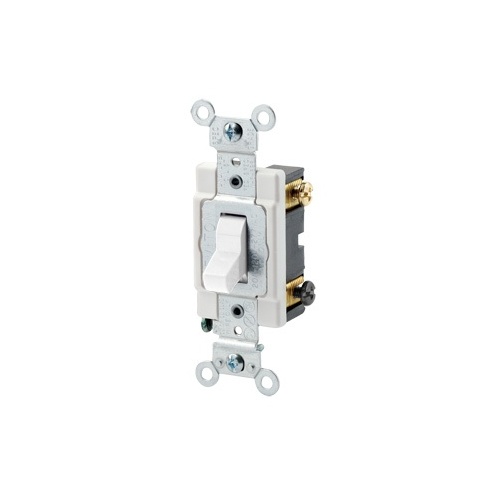Leviton CSB4-20W Combo Toggle Switch, 4-Way, 20A, 120/277V AC, White