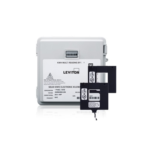 Leviton MO240-1W Mini Meter, Max 100A, (2) Split Core Current Transformers