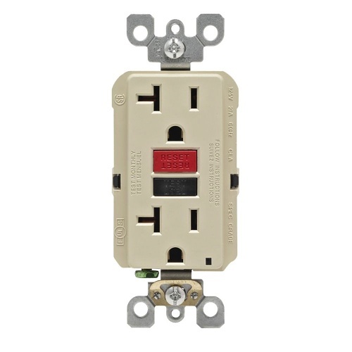 Leviton GFNT2-RI 20A SmartlockPro GFCI Receptacle / Outlet with Black ...
