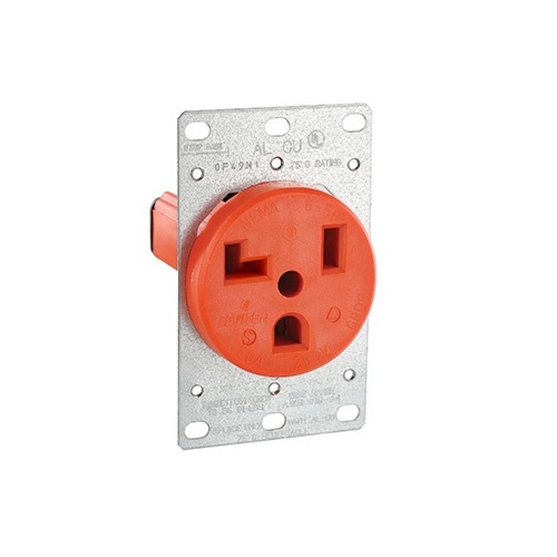 Leviton 5371-IG Receptacle Single Flush Mount Ingress 3-Wire, 2-Pole ...
