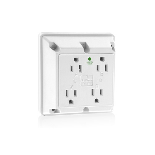 Leviton 1254-HW 4-in-1 Quadruplex 2-Pole 3-Wire Receptacle Outlet ...