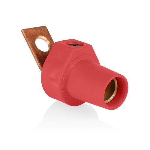 Leviton 16F21-UR Female Angle Connector Taper Nose, 2-4/0AWG, Red