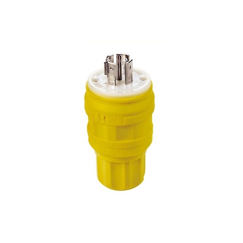 Leviton 26W82 Wetguard Watertight Locking Plug, NEMA L22-20P, 4P, 5W ...