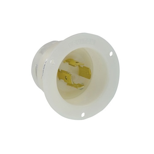 Leviton 2455 Flanged Inlet Locking Receptacle, Industrial Grade, 4-Pole ...