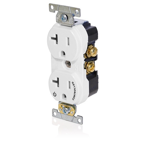 Leviton TBR20-S1W Duplex Receptacle Outlet, Commercial Grade, Split ...