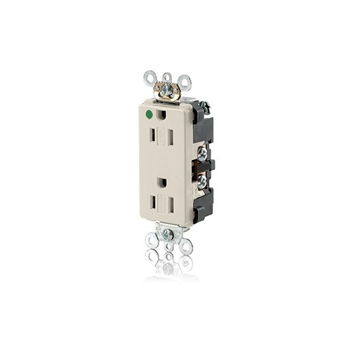 Leviton 16262-SGT Decora Plus 2-Pole 3-Wire Duplex Receptacle Outlet ...