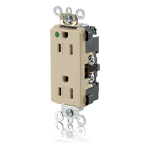 Leviton 16262-SGI Decora Plus Duplex Receptacle / Outlet, Hospital ...