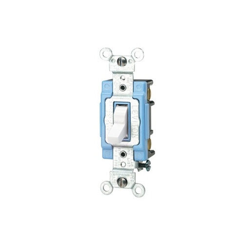 Leviton 1203-LHW Switch Toggle Lighted, 3-Wire, 15A, 120/277V AC, White