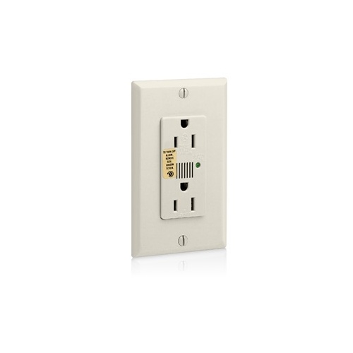 Leviton 7280-T LA Decora Duplex TVSS Receptacle, 15A, 125V