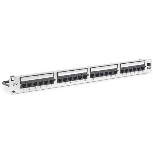Hubbell HP624W 24-Port CAT6 Patch Panel, UniversalWiring, White