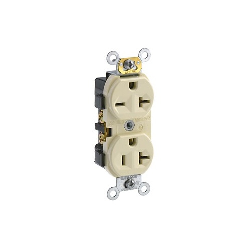 Leviton 5842-I 20 Amp Duplex Receptacle / Outlet, Commercial Grade ...