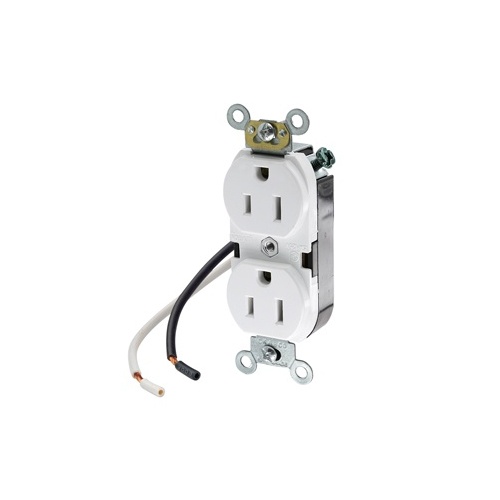 Leviton 5262-CW Duplex Receptacle Outlet, 2-Pole, 3-Wire, Industrial ...