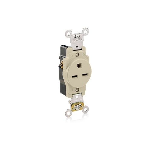 Leviton 5661-I 15A Single Receptacle / Outlet, Industrial Grade, Self ...