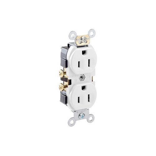 Leviton CR15-WS Narrow Body Duplex Receptacle/Outlet, Commercial Grade ...