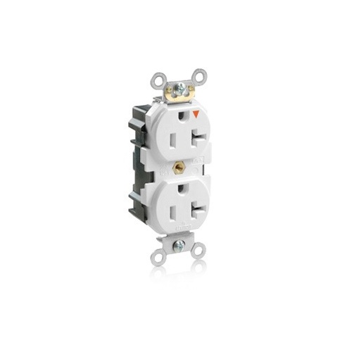 Leviton M5362-IGW IG Receptacle Duplex, 20A, 125V, White