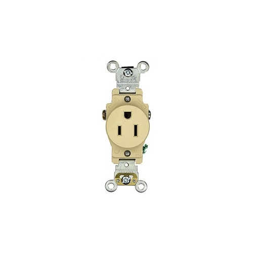 Leviton 5251-I Single Receptacle Outlet, Industrial Grade, Smooth Face ...